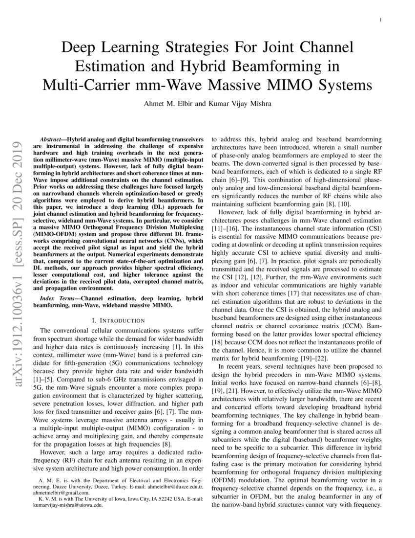 Deep Learning Strategies For Joint Channel Estimation and Hybrid ...