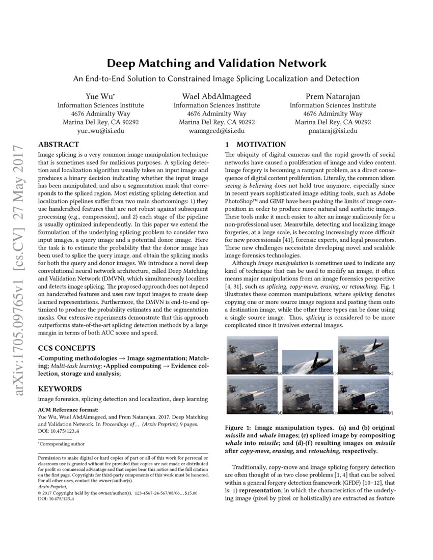 Deep Matching and Validation Network -- An End-to-End Solution to Constrained Image Splicing ...