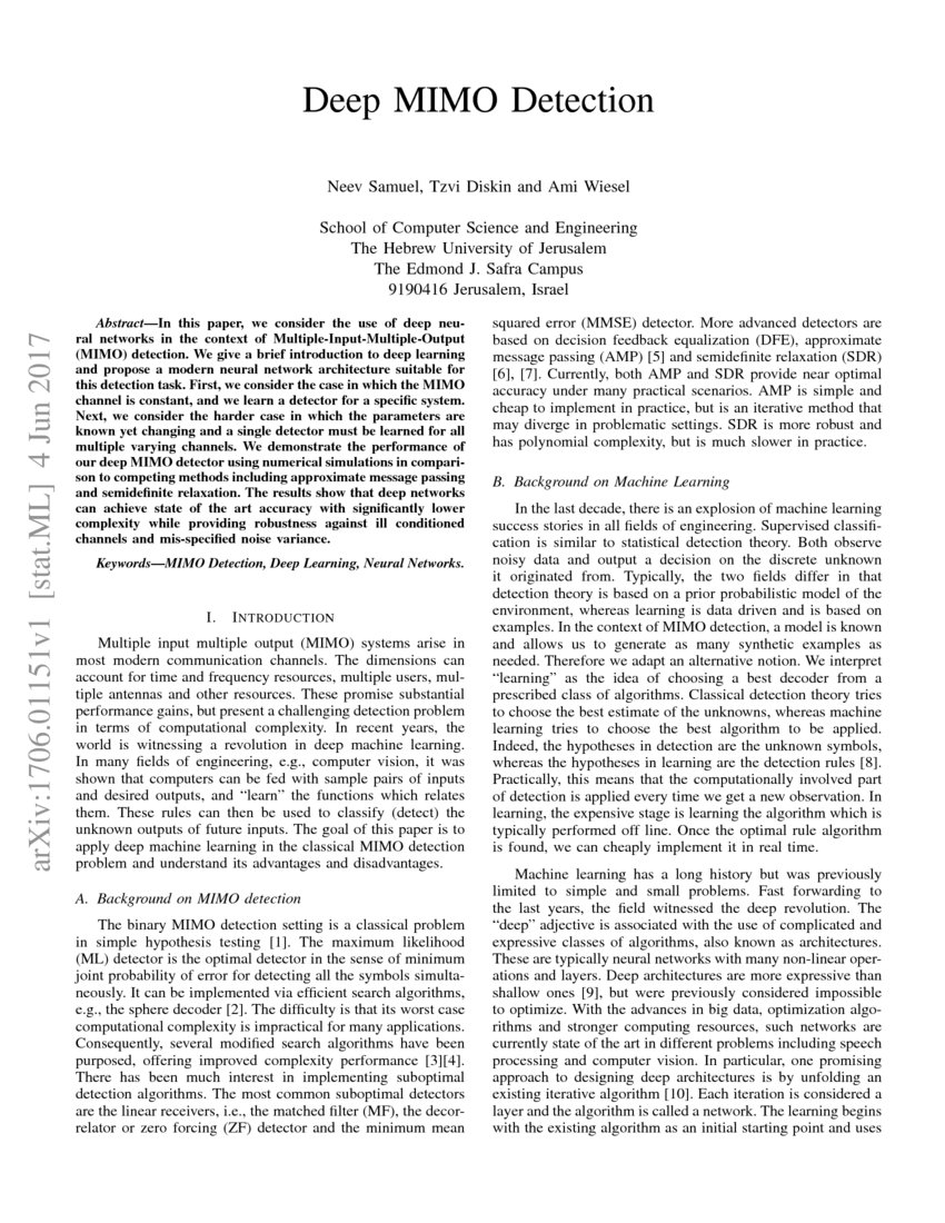 Deep Mimo Detection Deepai