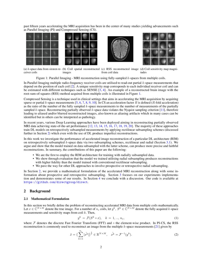 Deep Mri Reconstruction With Radial Subsampling Deepai