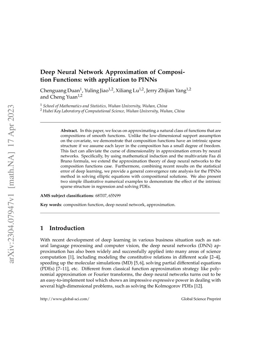 Deep Neural Network Approximation Of Composition Functions With Application To Pinns Deepai 8672