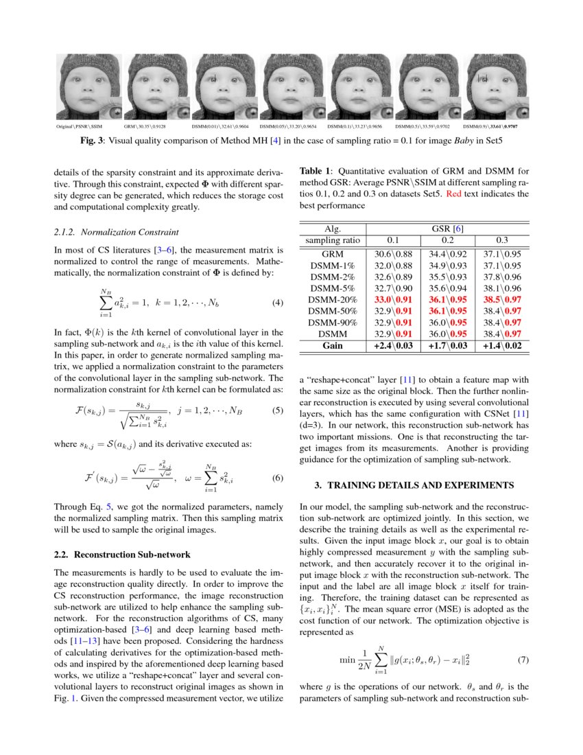 Deep Neural Network Based Sparse Measurement Matrix For Image