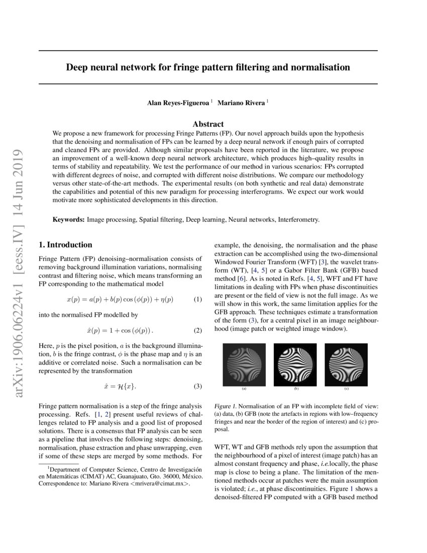 Deep Neural Network For Fringe Pattern Filtering And Normalisation Deepai 5619