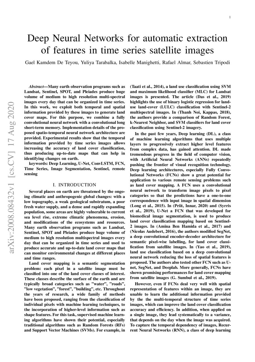Deep Neural Networks For Automatic Extraction Of Features In Time