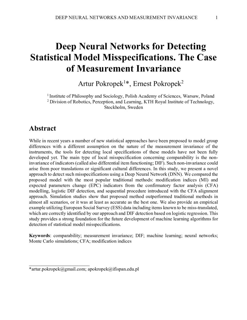 Deep Neural Networks For Detecting Statistical Model Misspecifications