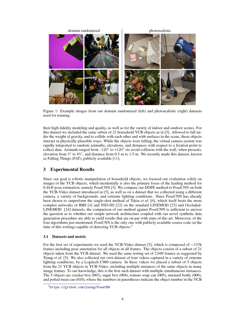 Deep Object Pose Estimation For Semantic Robotic Grasping Of Household Objects Deepai 