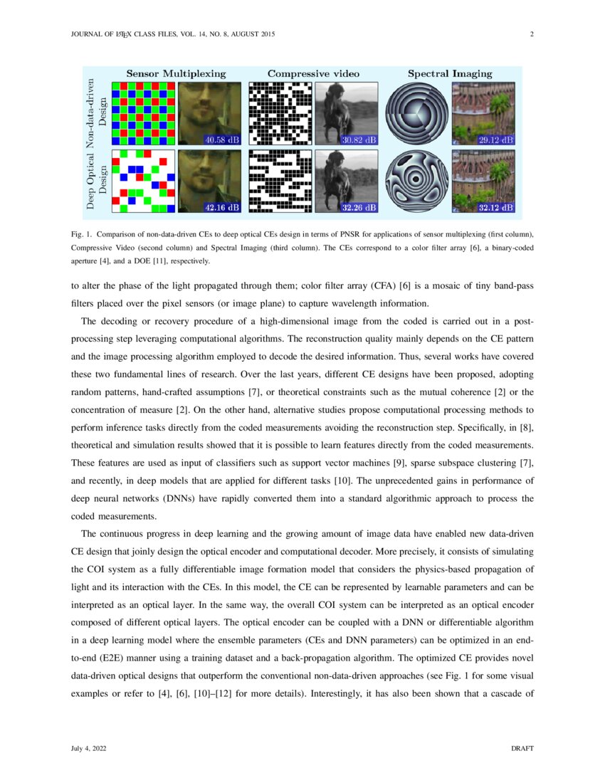 Deep Optical Coding Design In Computational Imaging Deepai
