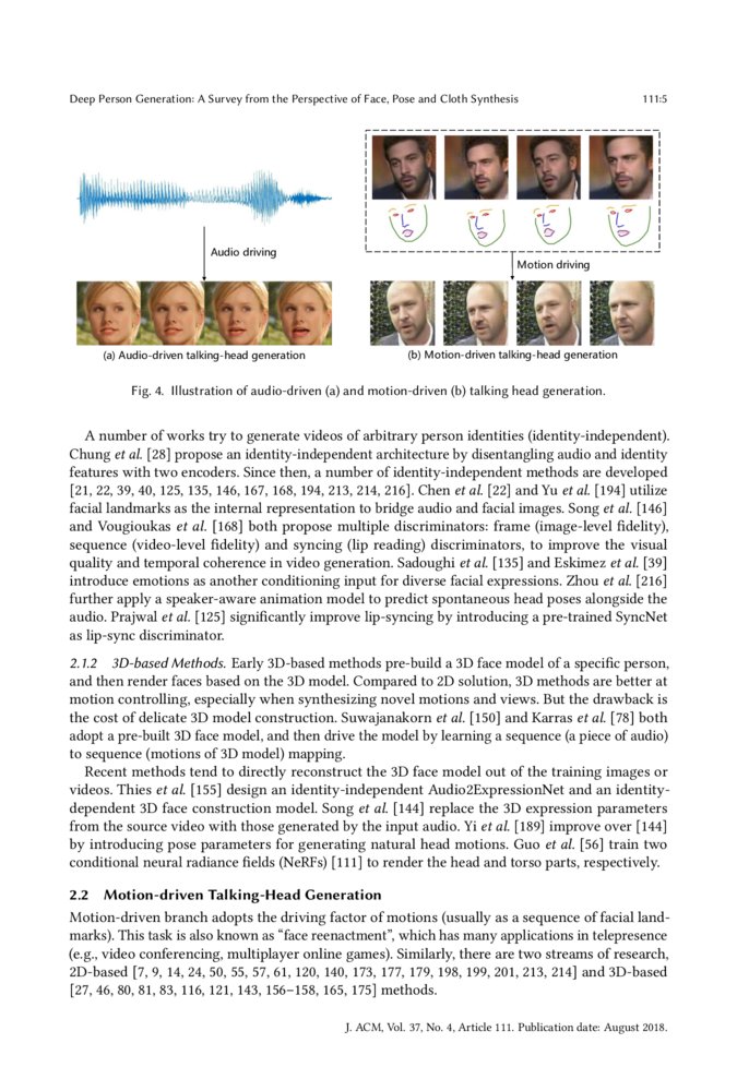 Deep Person Generation: A Survey from the Perspective of Face, Pose and ...