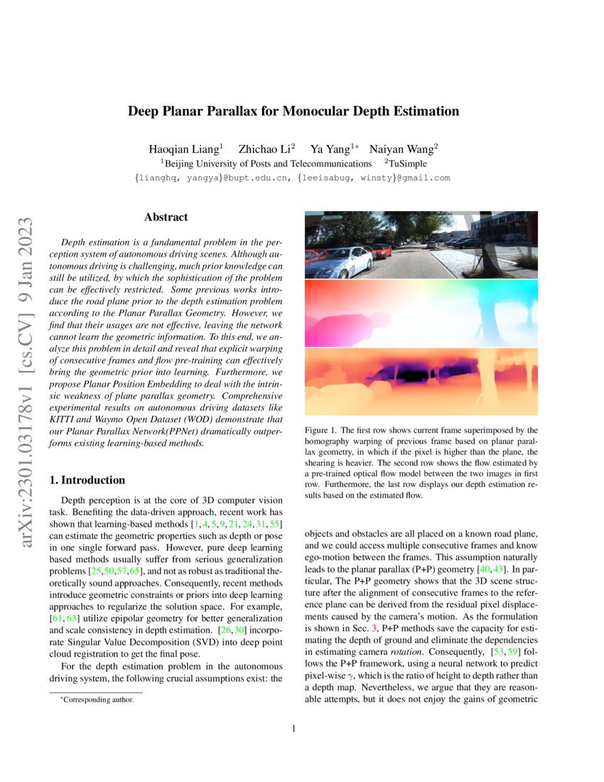 Deep Planar Parallax for Monocular Depth Estimation | DeepAI Deep Planar Parallax for Monocular Depth Estimation | DeepAI