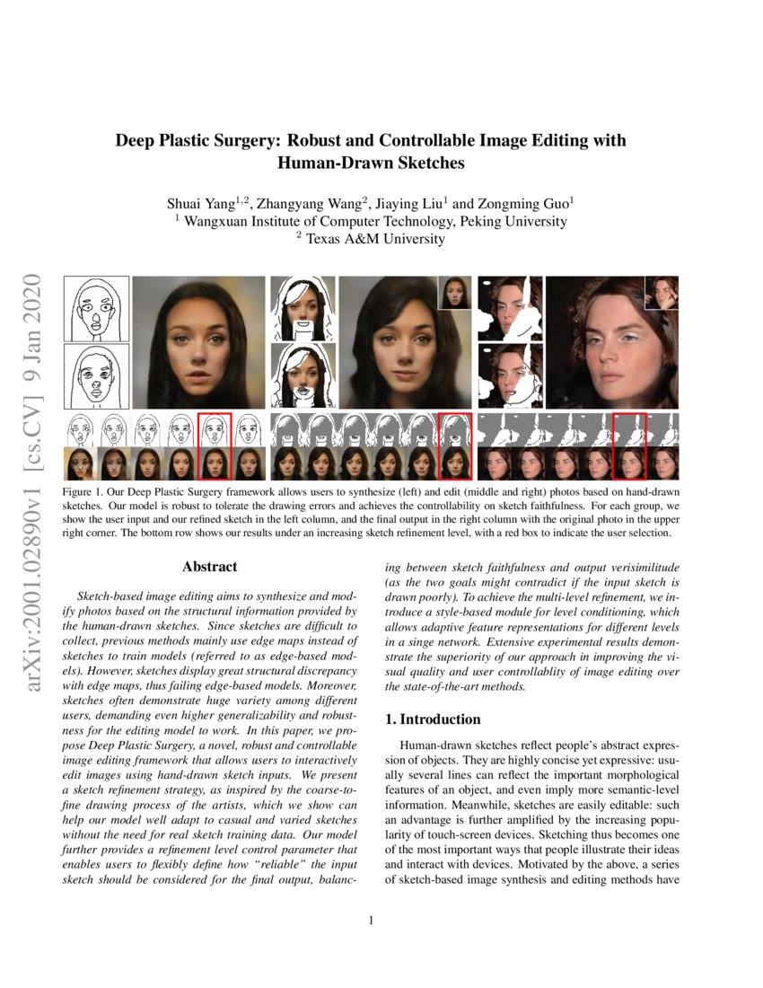 Deep Plastic Surgery: Robust and Controllable Image Editing with Human ...