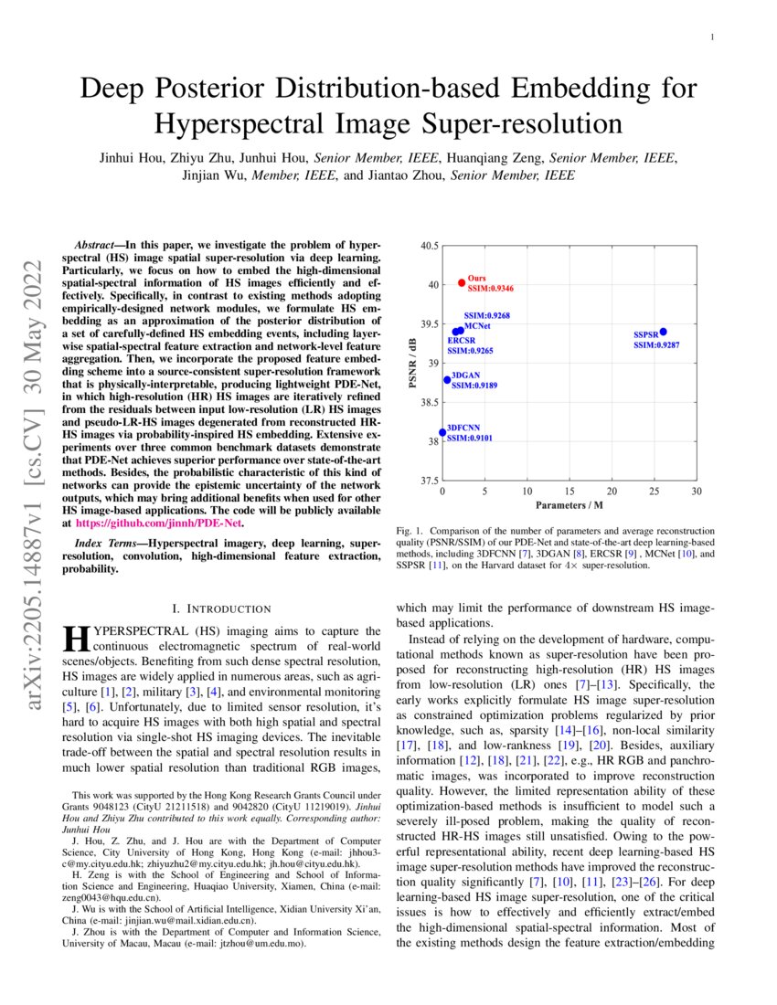 Deep Posterior Distribution-based Embedding for Hyperspectral Image Super-resolution | DeepAI