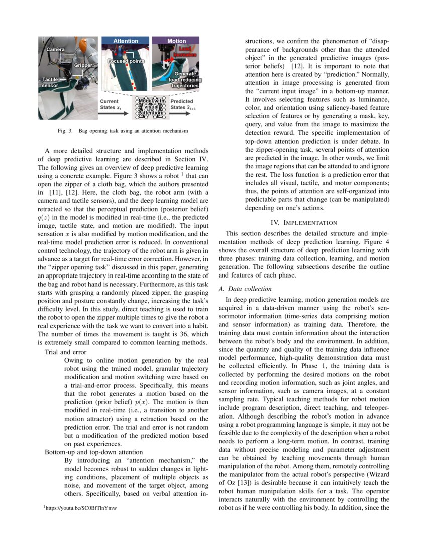 Deep Predictive Learning Motion Learning Concept Inspired By Cognitive Robotics Deepai 