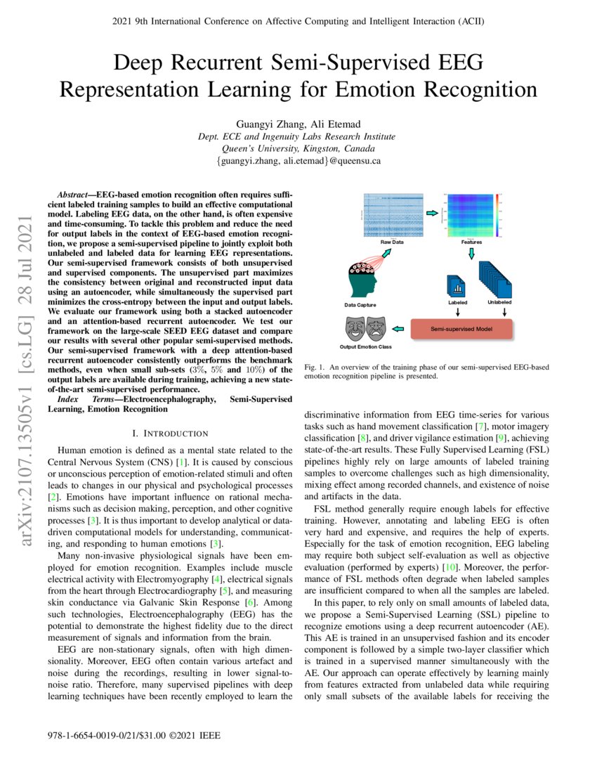 Deep Recurrent Semi Supervised Eeg Representation Learning For Emotion Recognition Deepai 5927