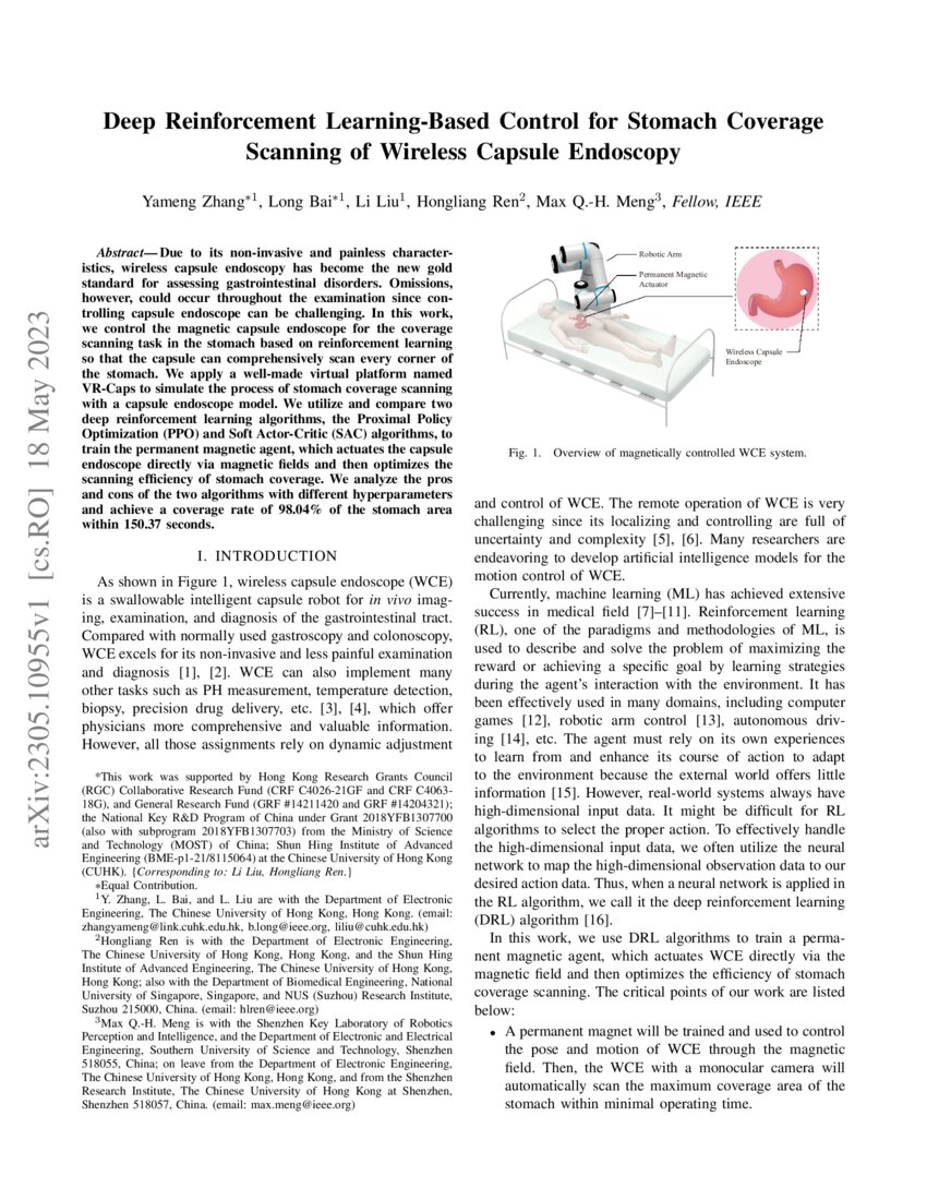 Deep Reinforcement Learning-Based Control for Stomach Coverage Scanning of Wireless Capsule ...