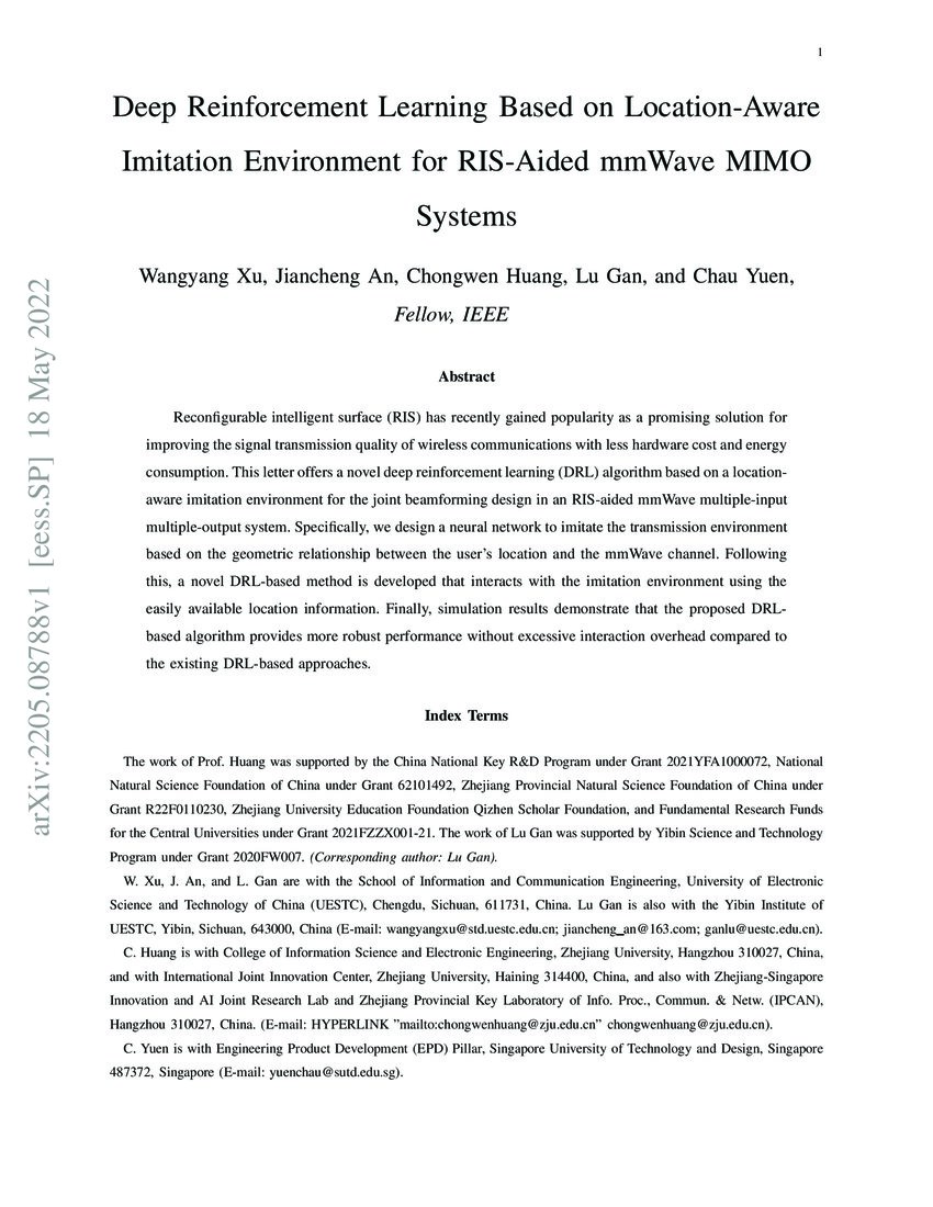 Deep Reinforcement Learning Based on Location-Aware Imitation Environment for RIS-Aided mmWave ...