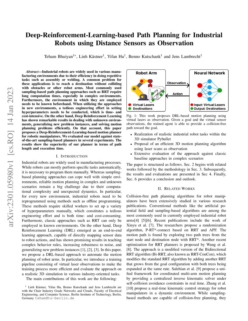 Deep-Reinforcement-Learning-based Path Planning for Industrial Robots ... Deep-Reinforcement-Learning-based Path Planning for Industrial Robots ...