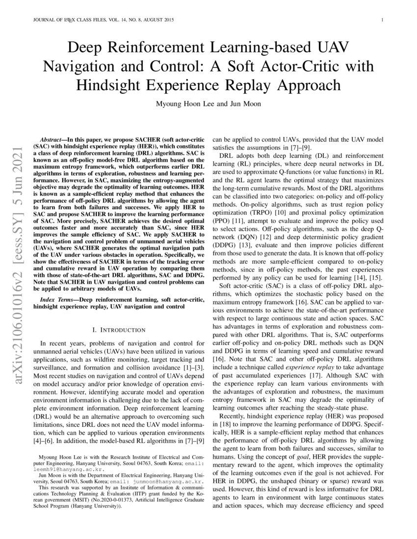 Deep Reinforcement Learning-based UAV Navigation and Control: A Soft Actor-Critic with Hindsight ...