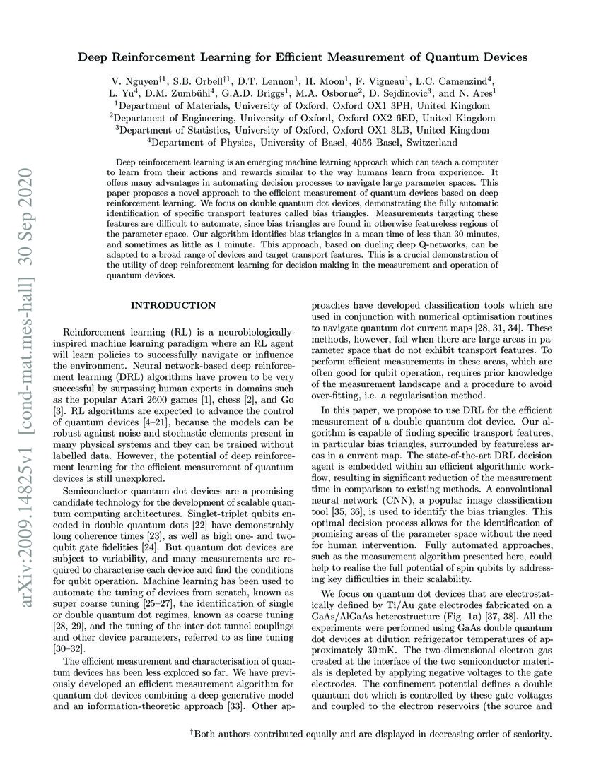 Deep Reinforcement Learning for Efficient Measurement of Quantum ...