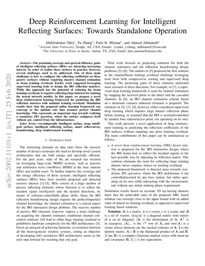 Deep Reinforcement Learning For Intelligent Reflecting Surfaces Towards Standalone Operation