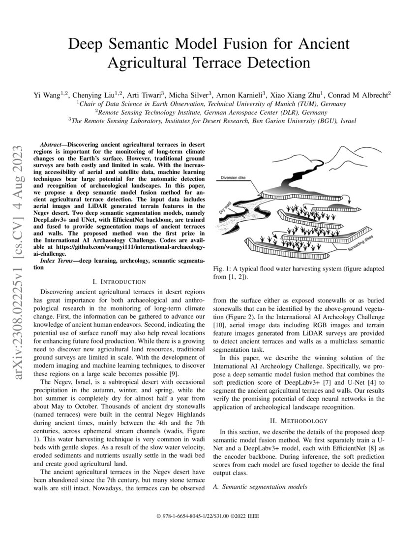 Deep Semantic Model Fusion For Ancient Agricultural Terrace Detection Deepai