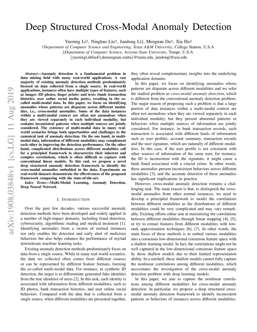 Deep Structured Cross-Modal Anomaly Detection | DeepAI