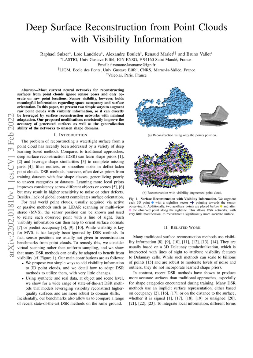 Deep Surface Reconstruction From Point Clouds With Visibility