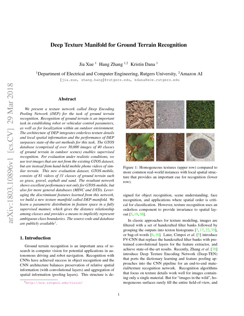 Deep Texture Manifold for Ground Terrain Recognition | DeepAI