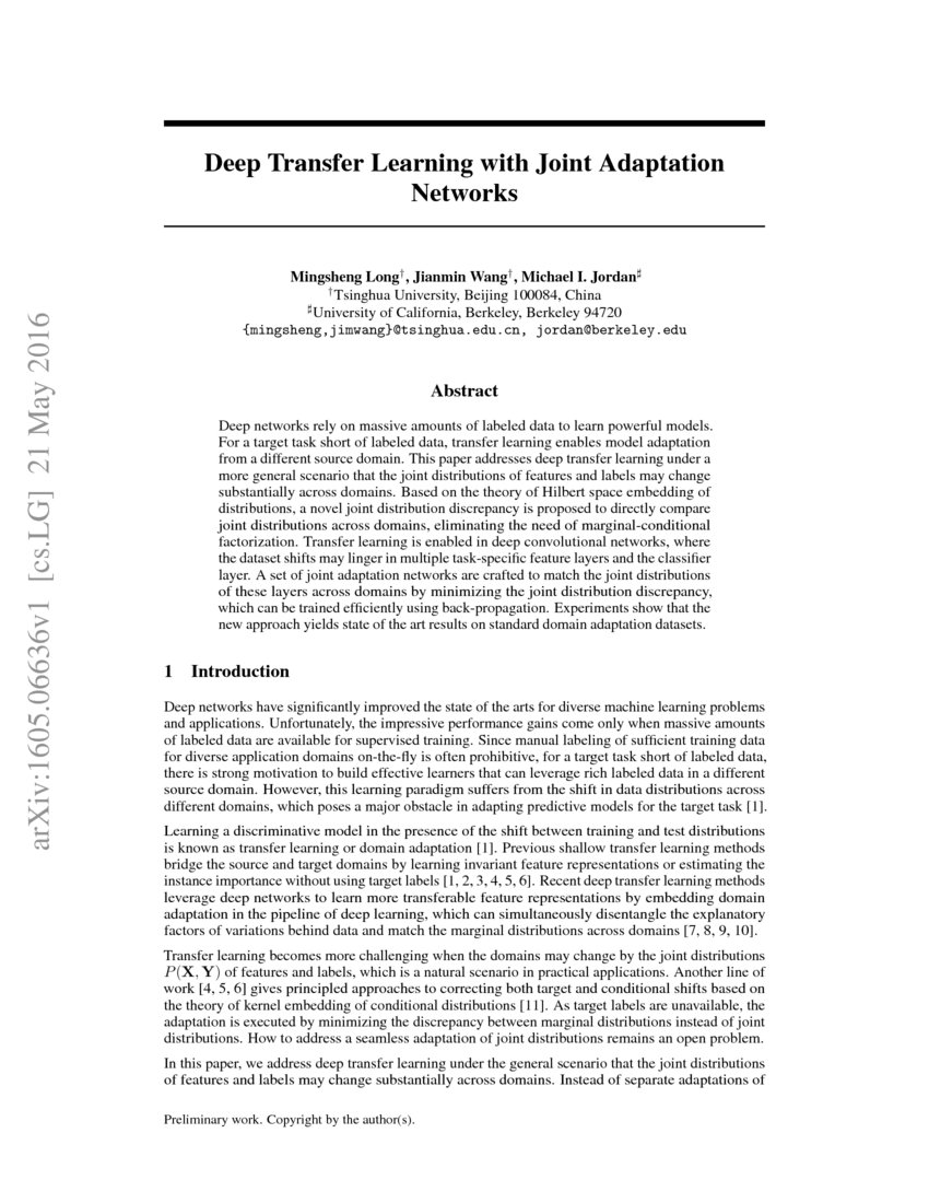 Deep Transfer Learning with Joint Adaptation Networks | DeepAI