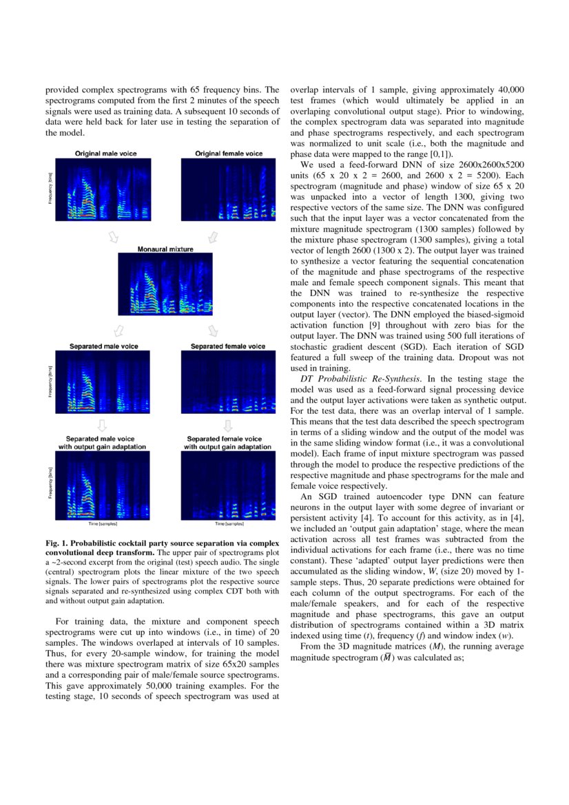 Deep Transform Cocktail Party Source Separation Via Complex Convolution In A Deep Neural