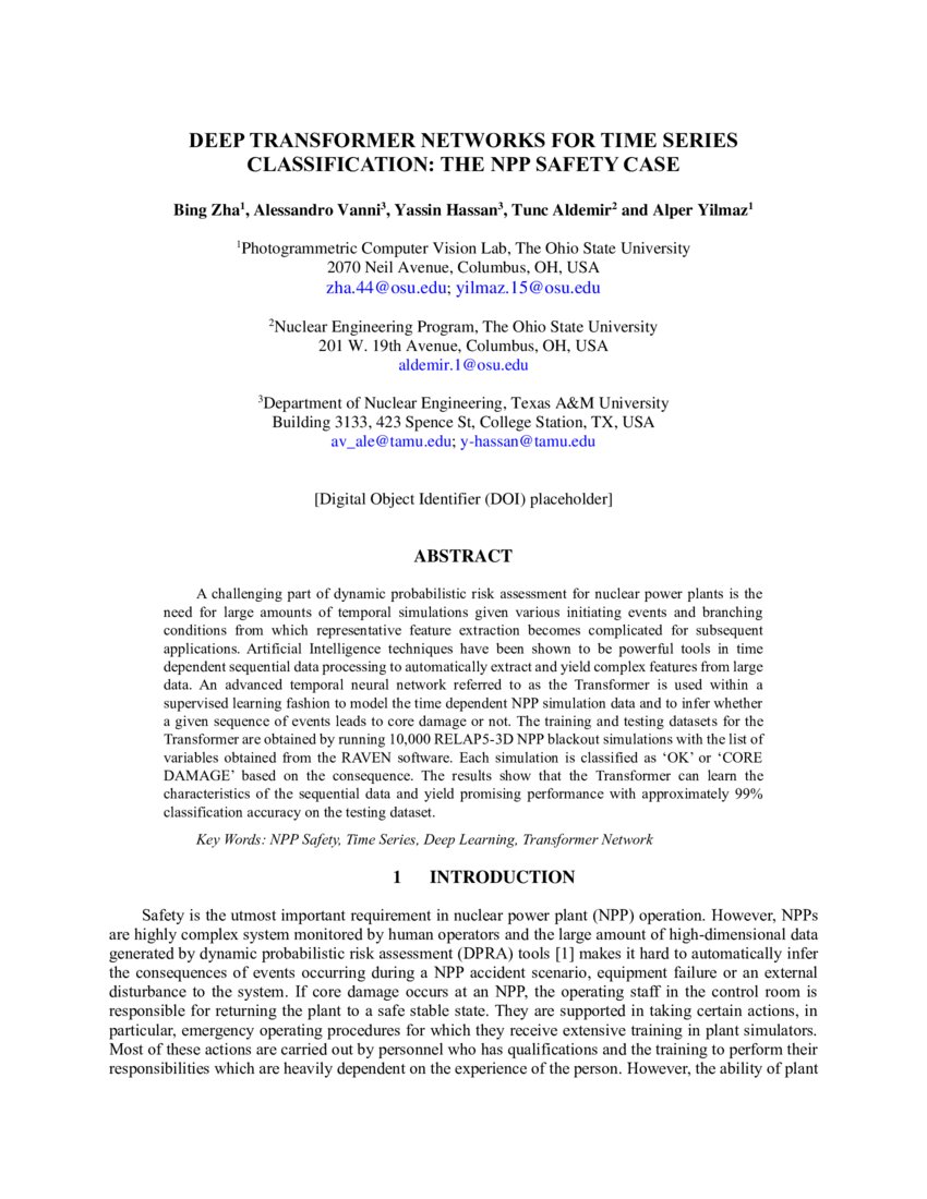 Deep Transformer Networks for Time Series Classification: The NPP ...