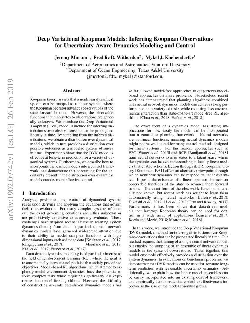 Deep Variational Koopman Models: Inferring Koopman Observations for Uncertainty-Aware Dynamics ...