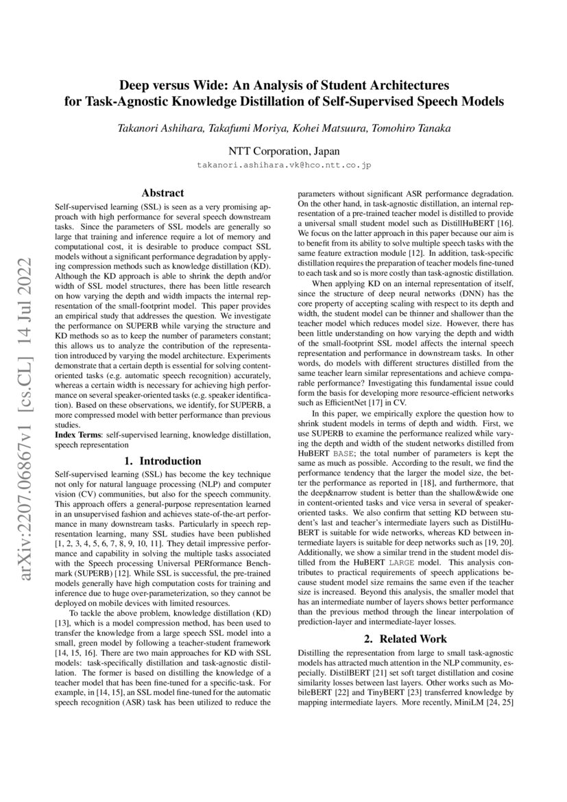 Deep versus Wide: An Analysis of Student Architectures for Task ...