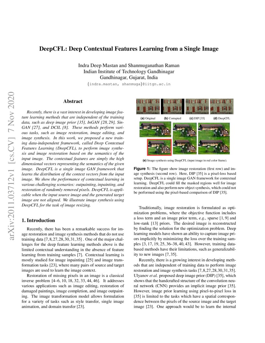 DeepCFL: Deep Contextual Features Learning from a Single Image | DeepAI