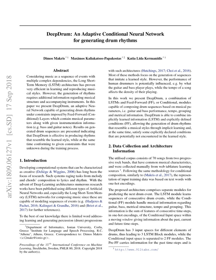 DeepDrum: An Adaptive Conditional Neural Network | DeepAI