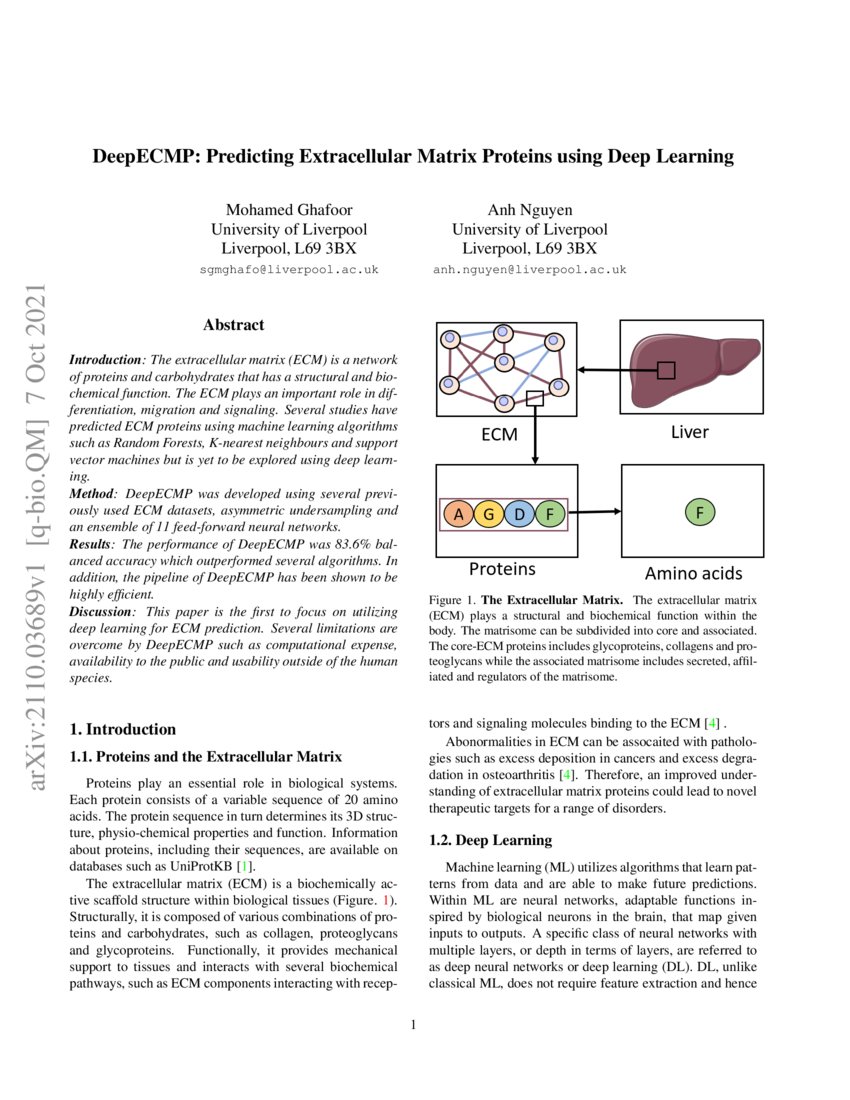 DeepECMP: Predicting Extracellular Matrix Proteins using Deep Learning ...