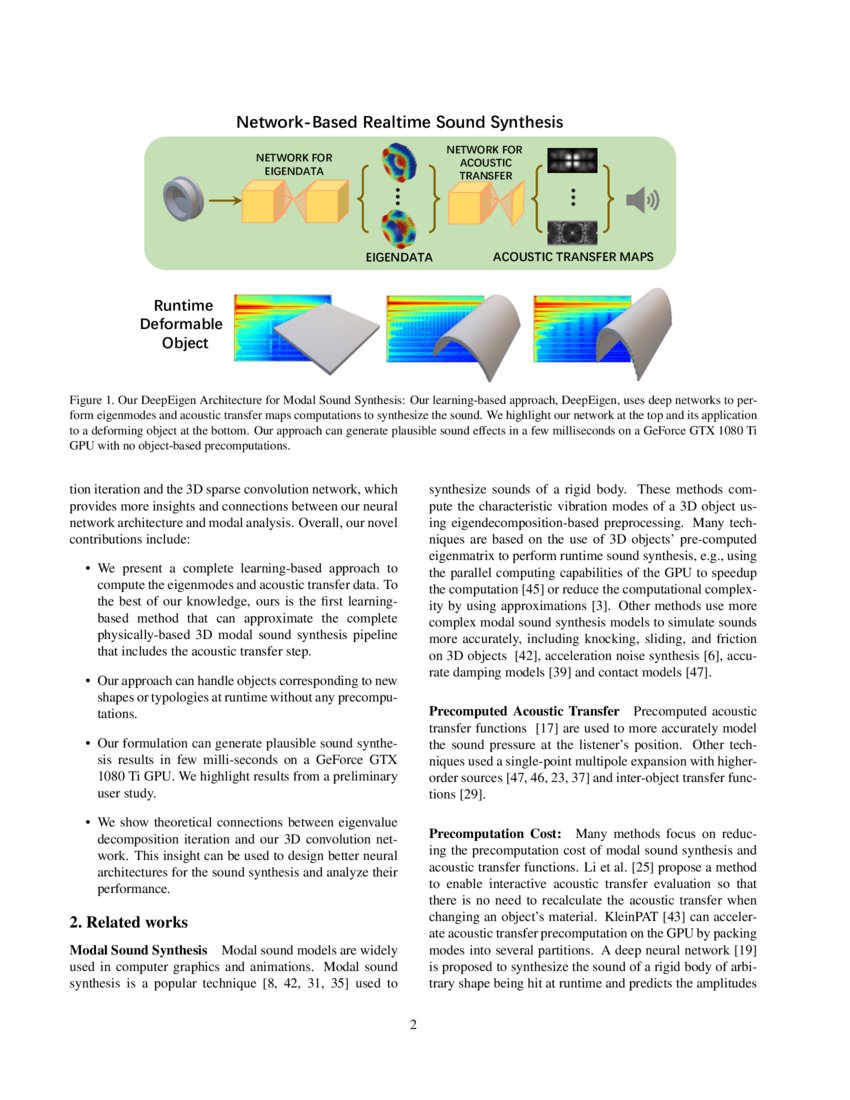 DeepEigen: Learning-based Modal Sound Synthesis with Acoustic Transfer Maps | DeepAI