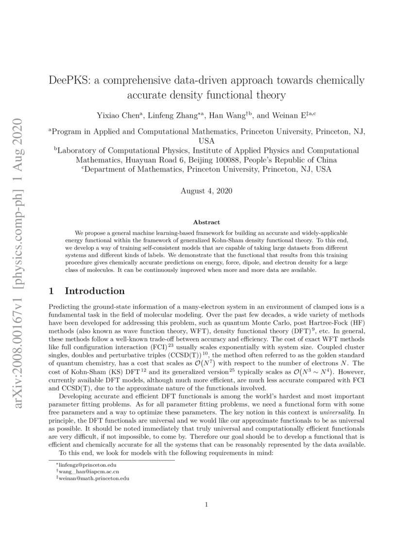 DeePKS: a comprehensive data-driven approach towards chemically ...