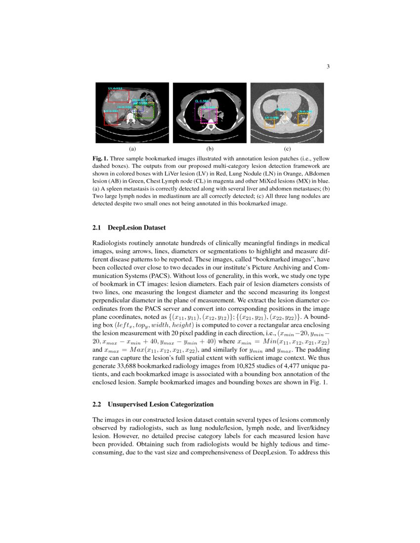 Deeplesion Automated Deep Mining Categorization And Detection Of Significant Radiology Image