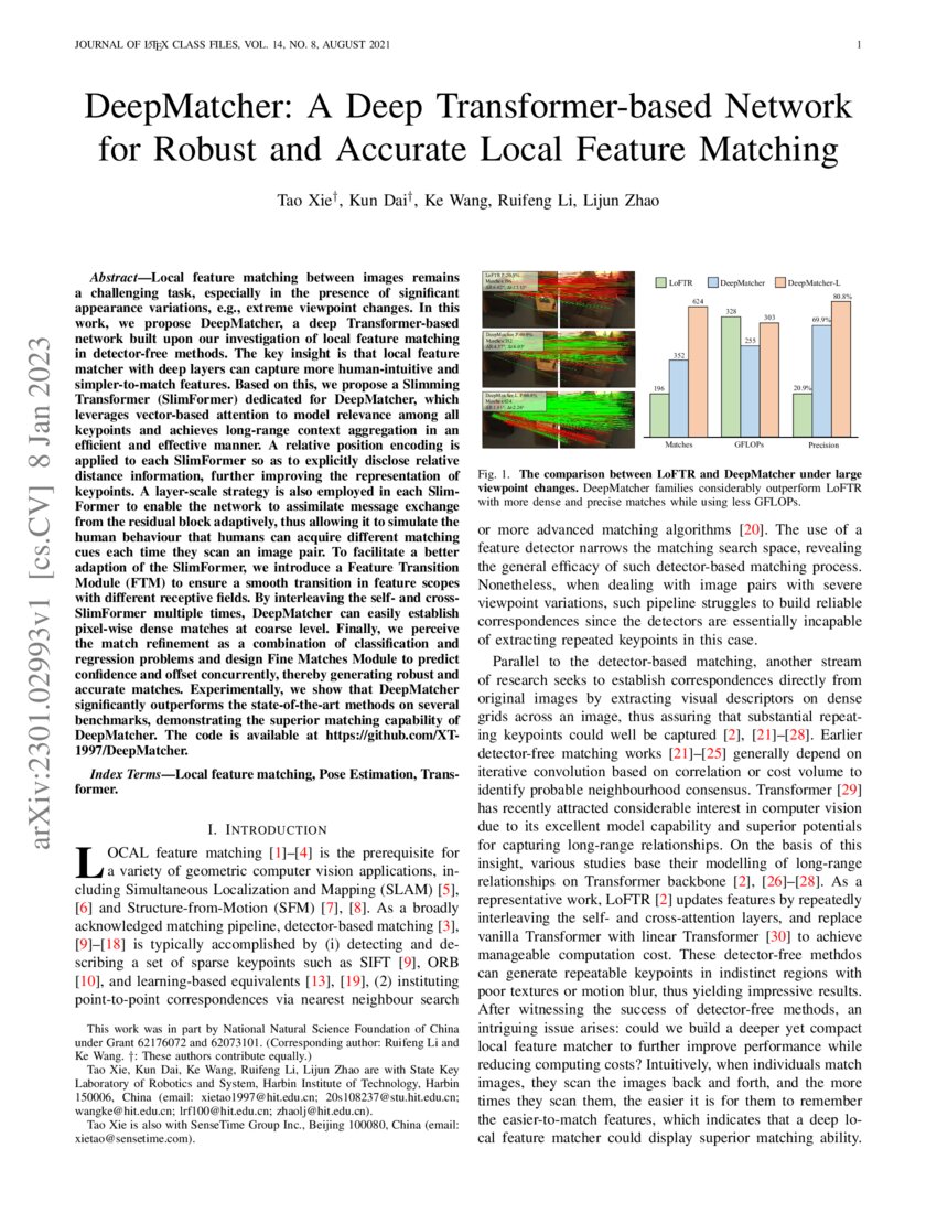 Deepmatcher A Deep Transformer Based Network For Robust And Accurate
