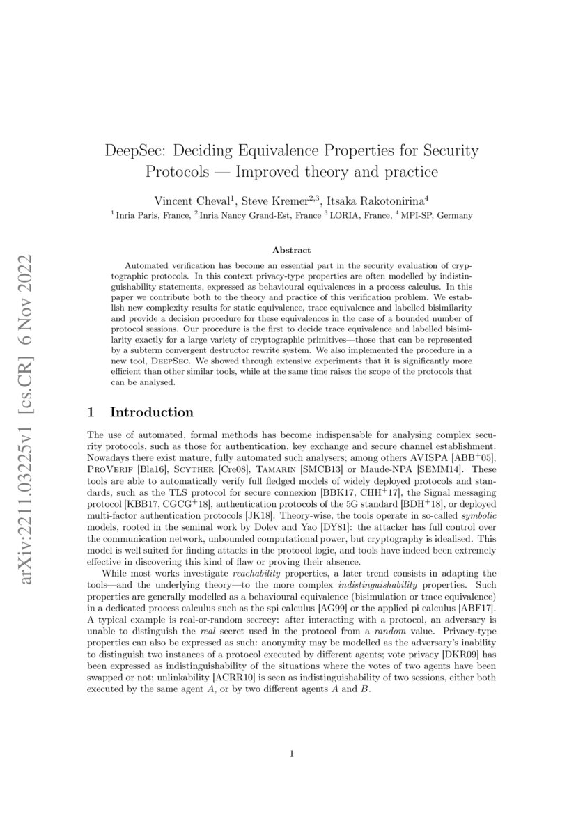 Deepsec Deciding Equivalence Properties For Security Protocols Improved Theory And Practice