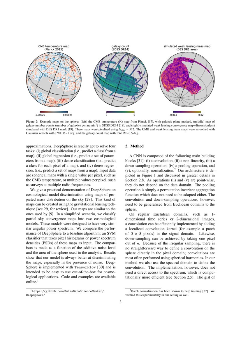 DeepSphere: Efficient spherical Convolutional Neural Network with HEALPix sampling for ...