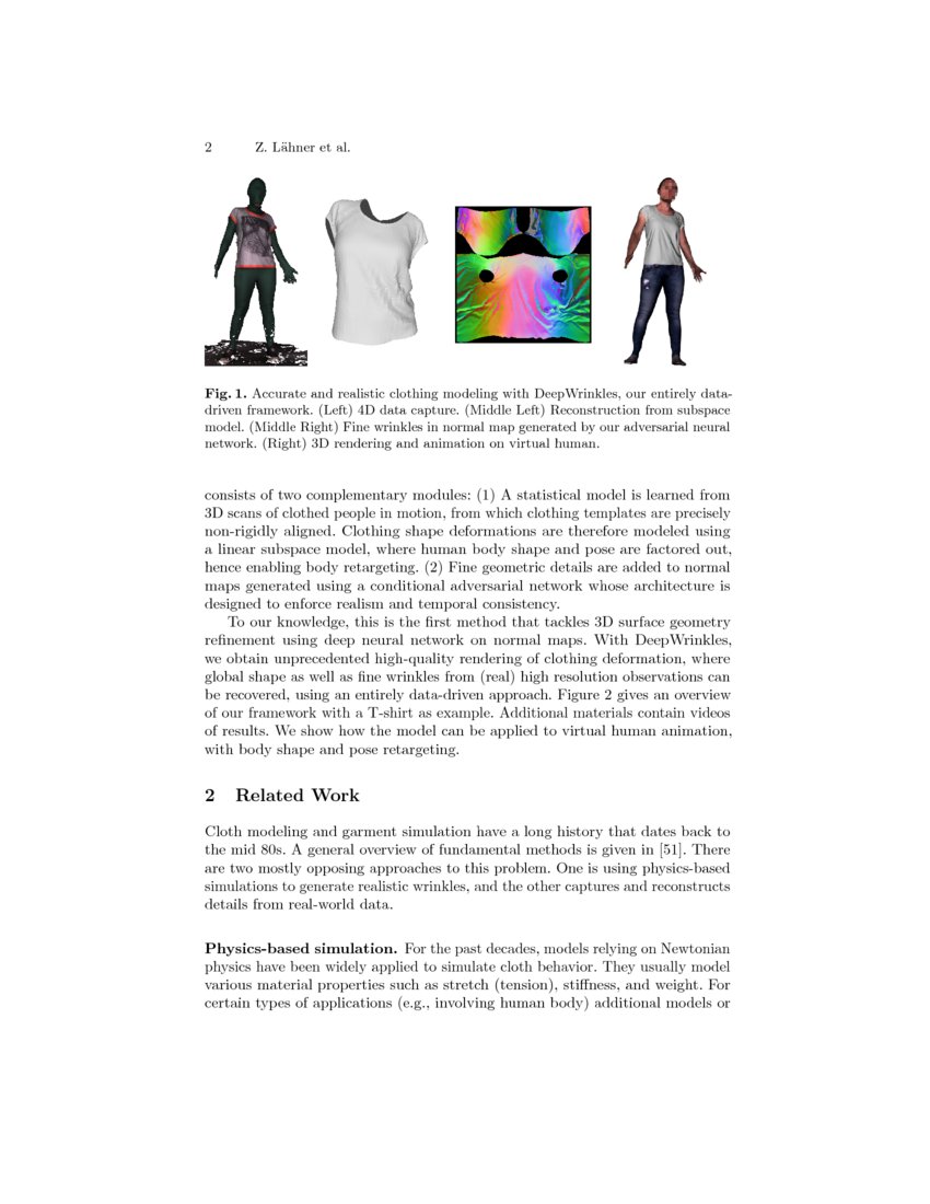 DeepWrinkles: Accurate and Realistic Clothing Modeling | DeepAI