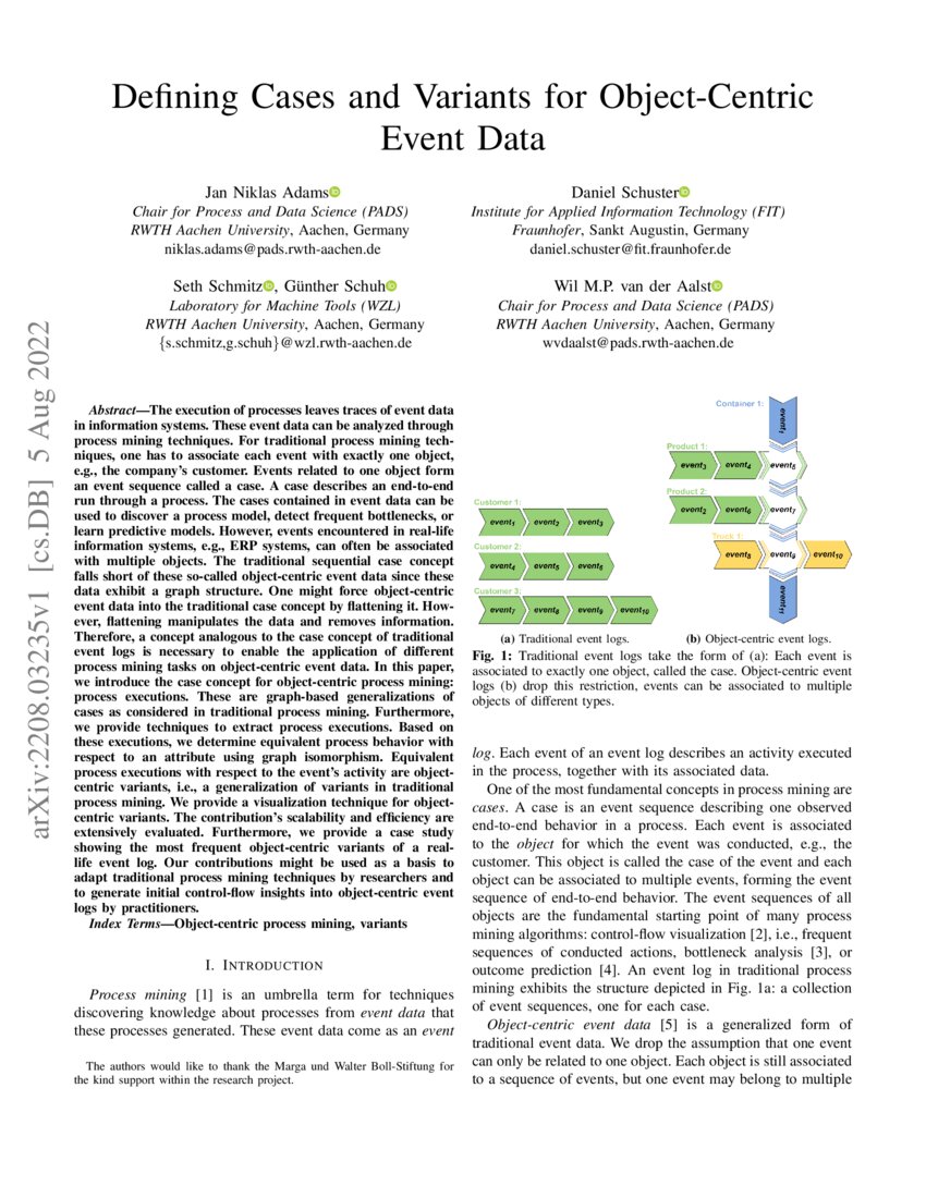 Defining Cases And Variants For Object Centric Event Data Deepai