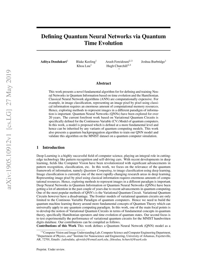 Defining Quantum Neural Networks via Quantum Time Evolution | DeepAI Defining Quantum Neural Networks via Quantum Time Evolution | DeepAI