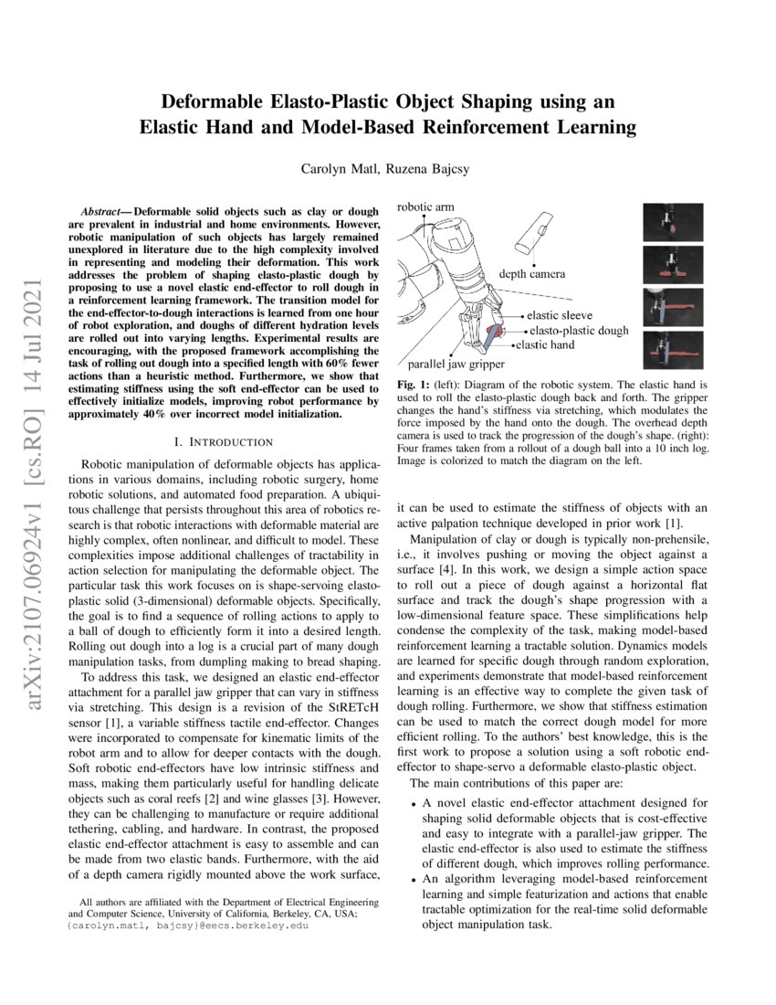 Deformable Elasto Plastic Object Shaping Using An Elastic Hand And Model Based Reinforcement 5437