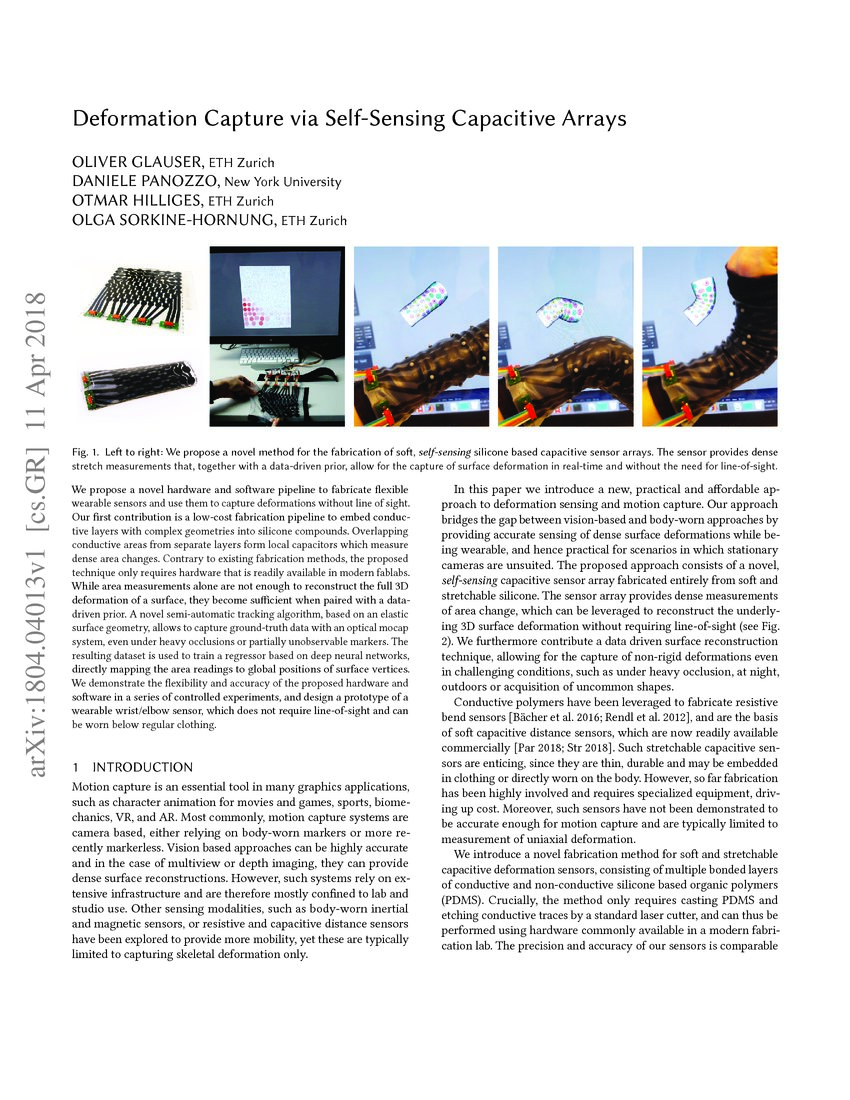 Deformation Capture via Self-Sensing Capacitive Arrays | DeepAI