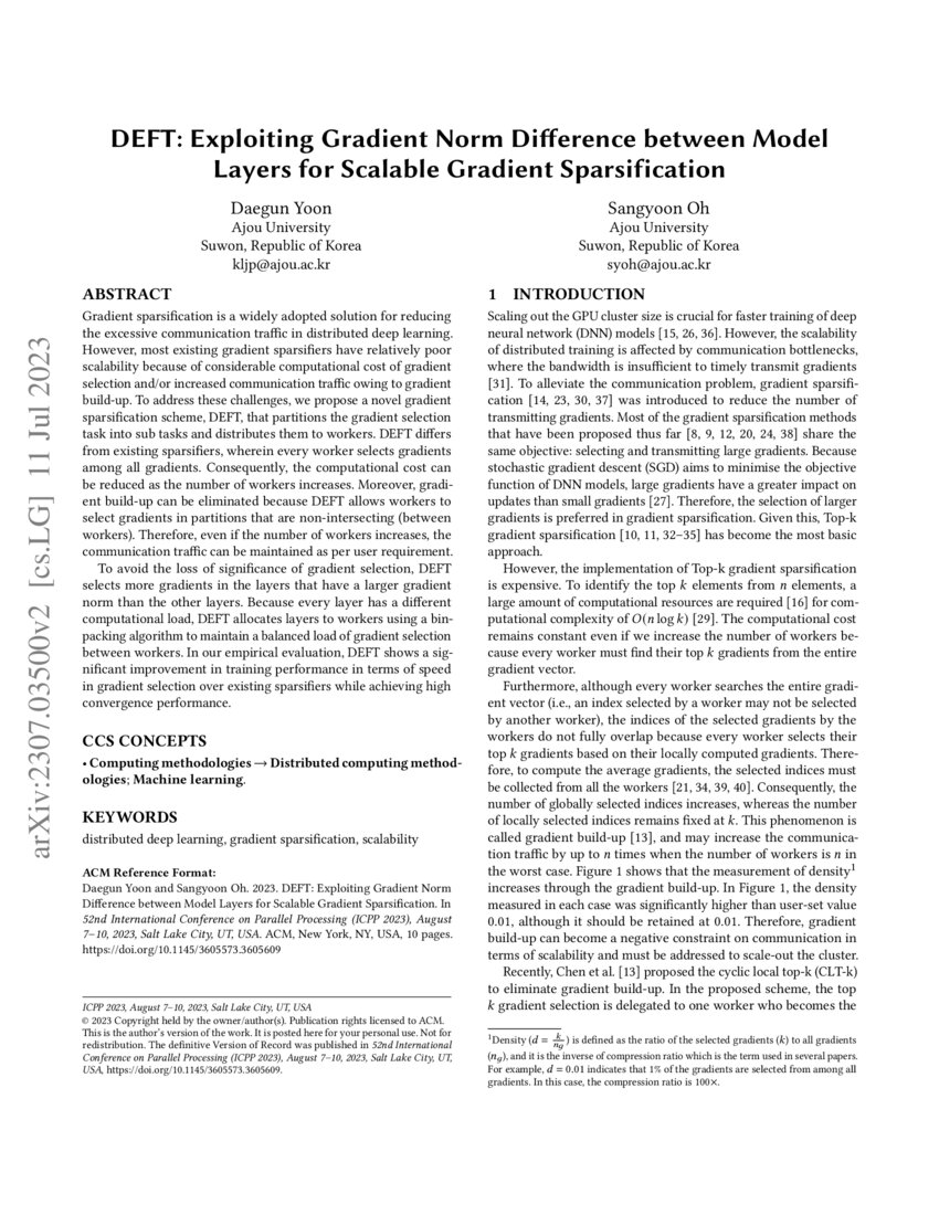DEFT: Exploiting Gradient Norm Difference between Model Layers for ... DEFT: Exploiting Gradient Norm Difference between Model Layers for ...