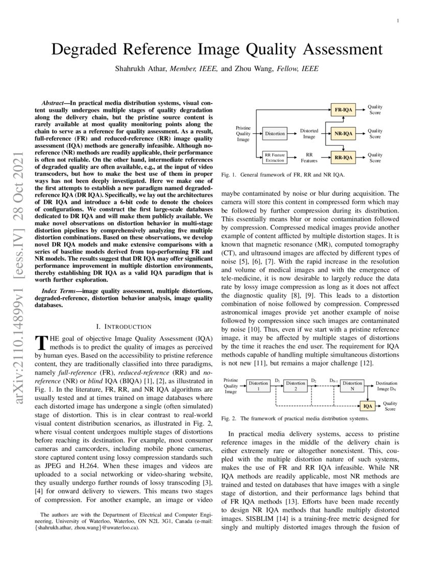 Degraded Reference Image Quality Assessment | DeepAI