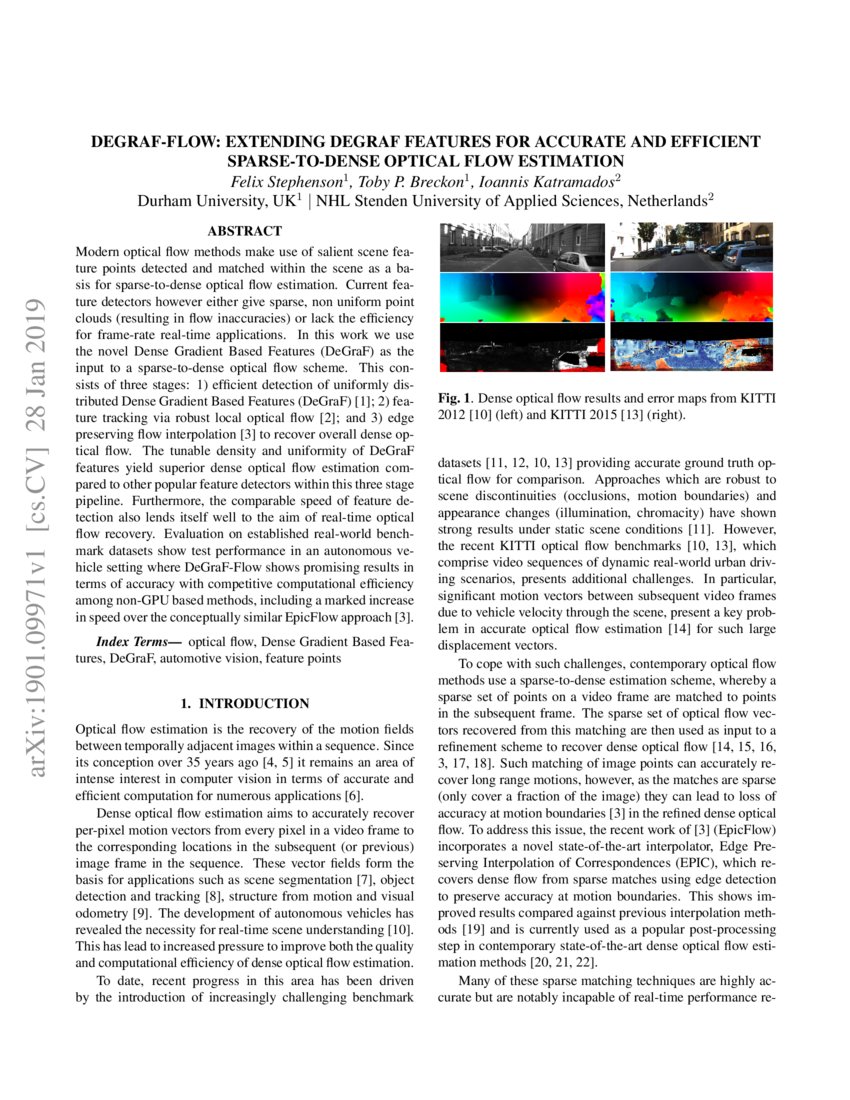 DeGraF-Flow: Extending DeGraF Features for accurate and efficient sparse-to-dense optical flow ...
