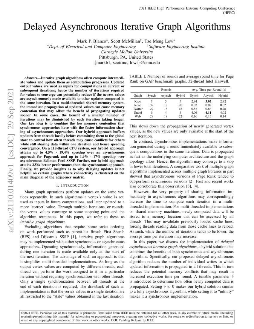 Delayed Asynchronous Iterative Graph Algorithms Deepai